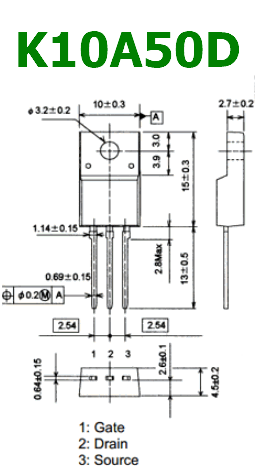 K10A50D Transistor PDF - 500V, 10A, MOSFET